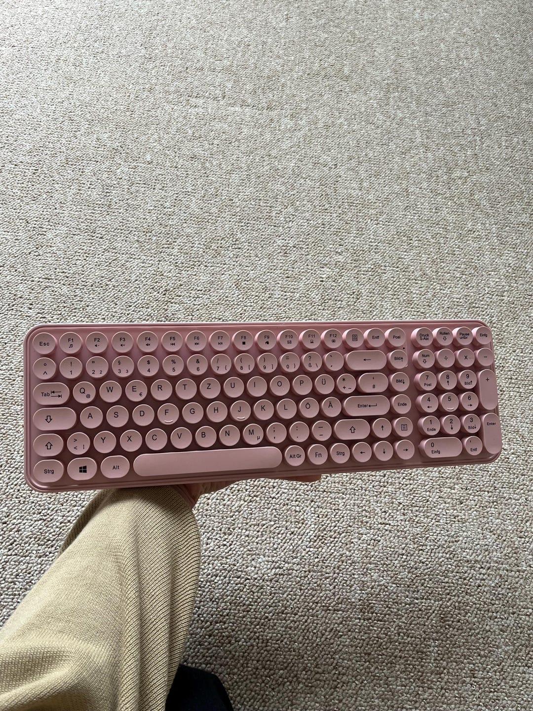 Sologic Wireless Keyboard in Pastel Pink | USB, Ergonomic for Home ...