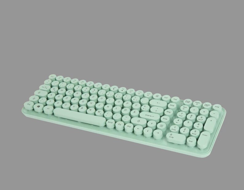 Sologic Wireless Keyboard in Pastel Green | USB, Ergonomic for Home ...