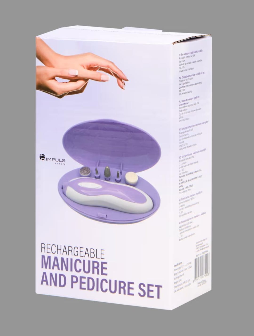 Electric Manicure and Pedicure Set – 8-piece, Cordless - Rechargeable ...