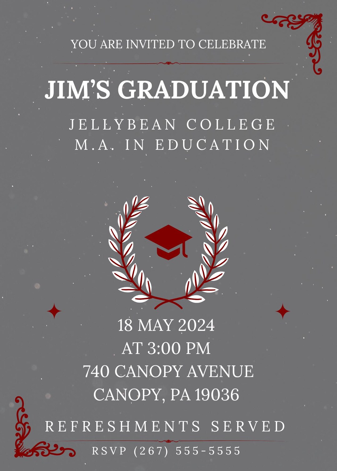 Class of year Graduation Invitation Elegant & Customizable - Etsy