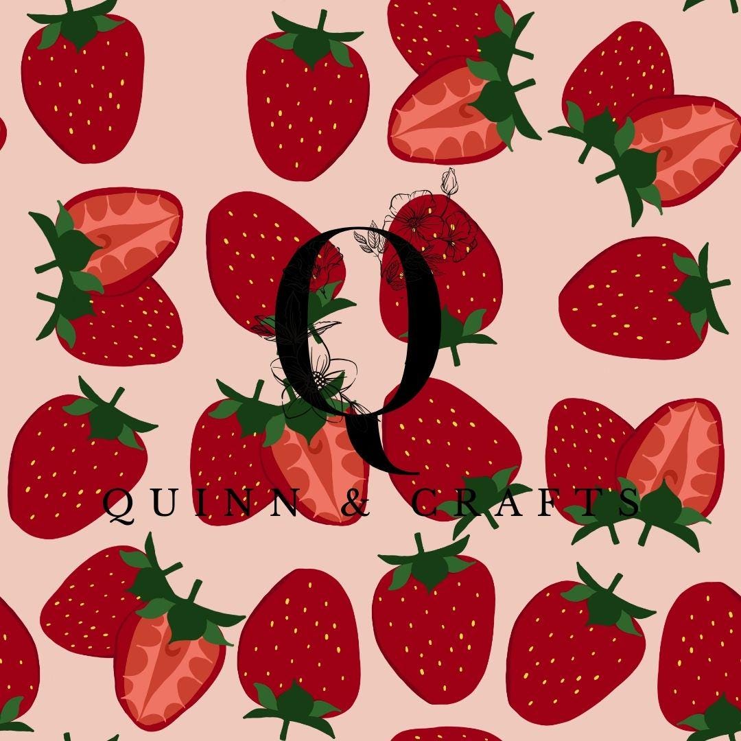 Strawberry Print Seamless Digital File - Etsy