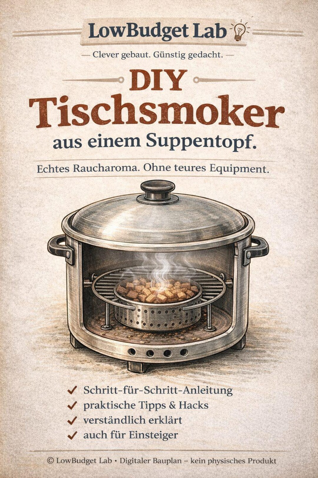 DIY Tabletop Smoker Plan (PDF) – Smoker Made From a Soup Pot | Low ...
