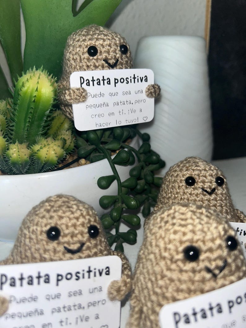Crochet Pattern PDF Amigurumi Positive Potato With Motivational Message ...