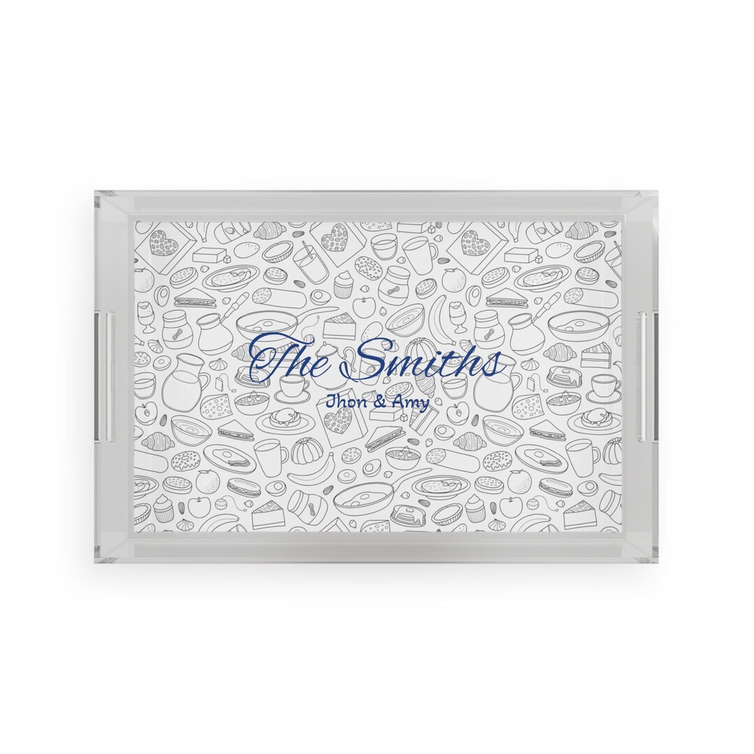 Personalized Acrylic Tray, Custom Last Name Serving Tray, Wedding Gift ...