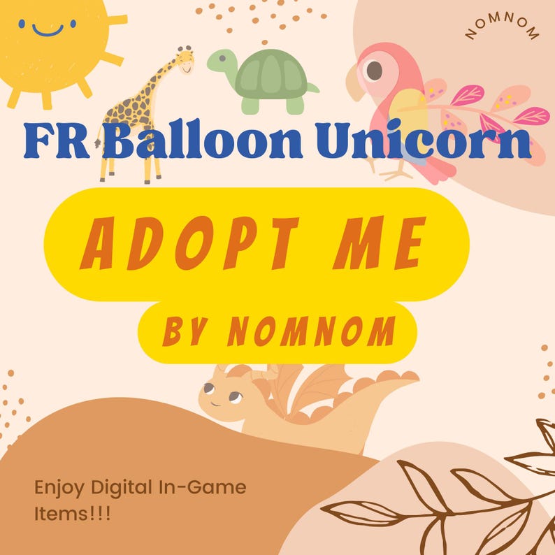 Adopt Me FR Balloon Unicorn - Etsy