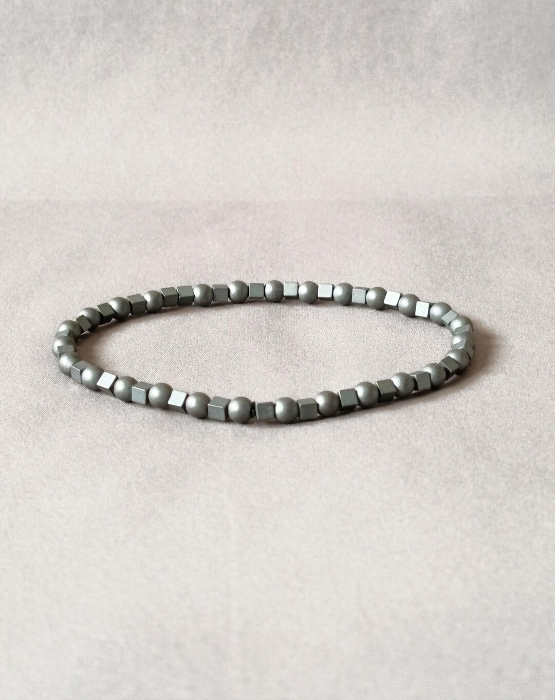 Gray Matt Hematite Mens Beaded Bracelet - Etsy