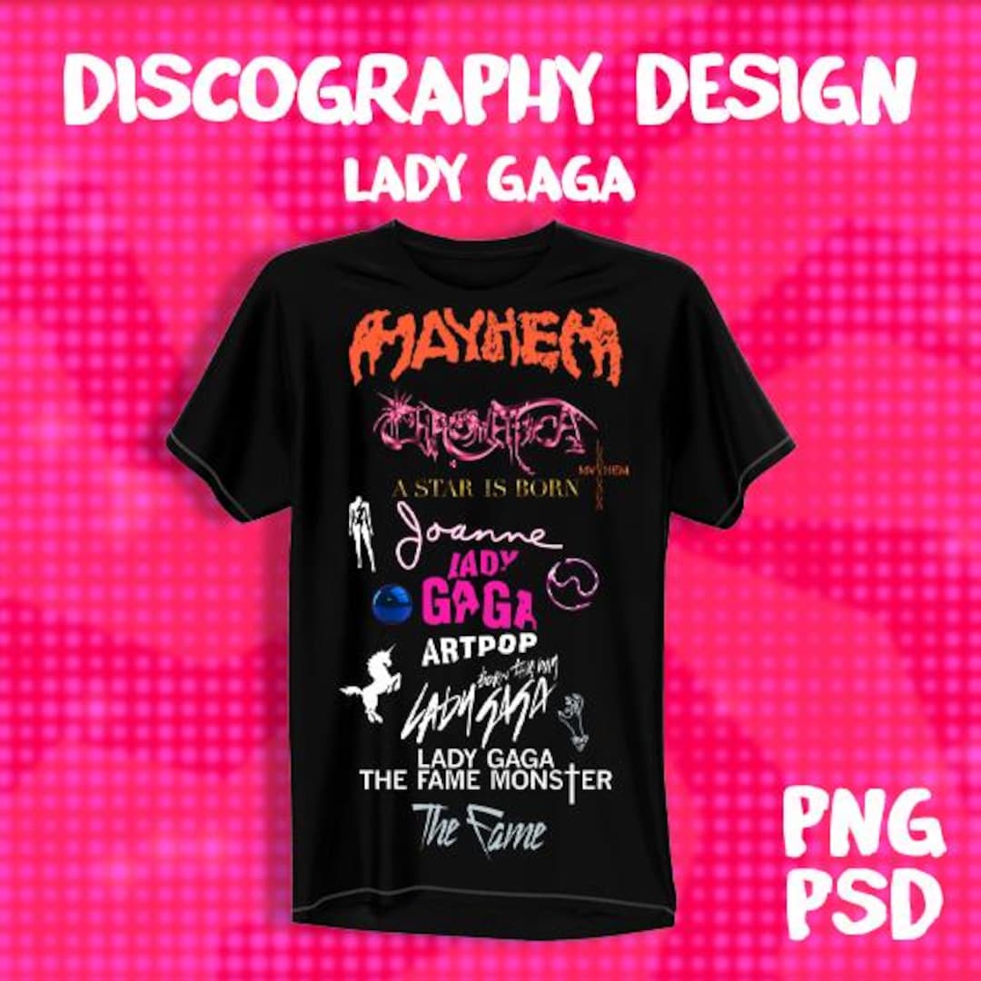 Lady Gaga T-shirt Design With All the Symbols PNG PSD - Etsy