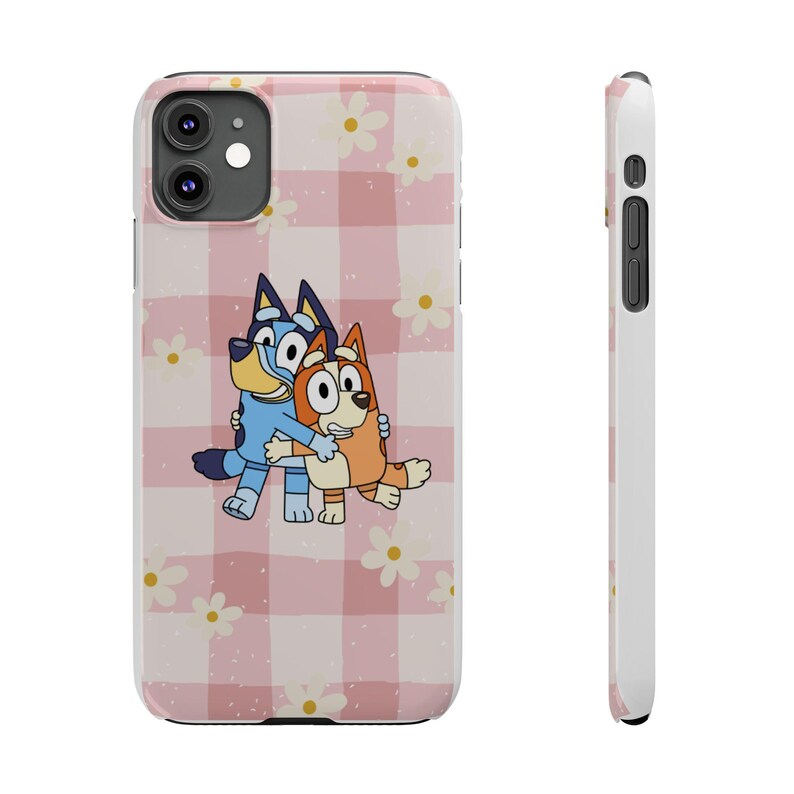 Bluey and Bingo Love Slim Phone Cases, Floral Pattern, Birthday Gift ...