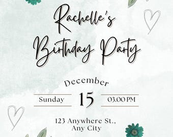 FEID Birthday Invitation PNG | Digital Download | Editable | Birthday ...