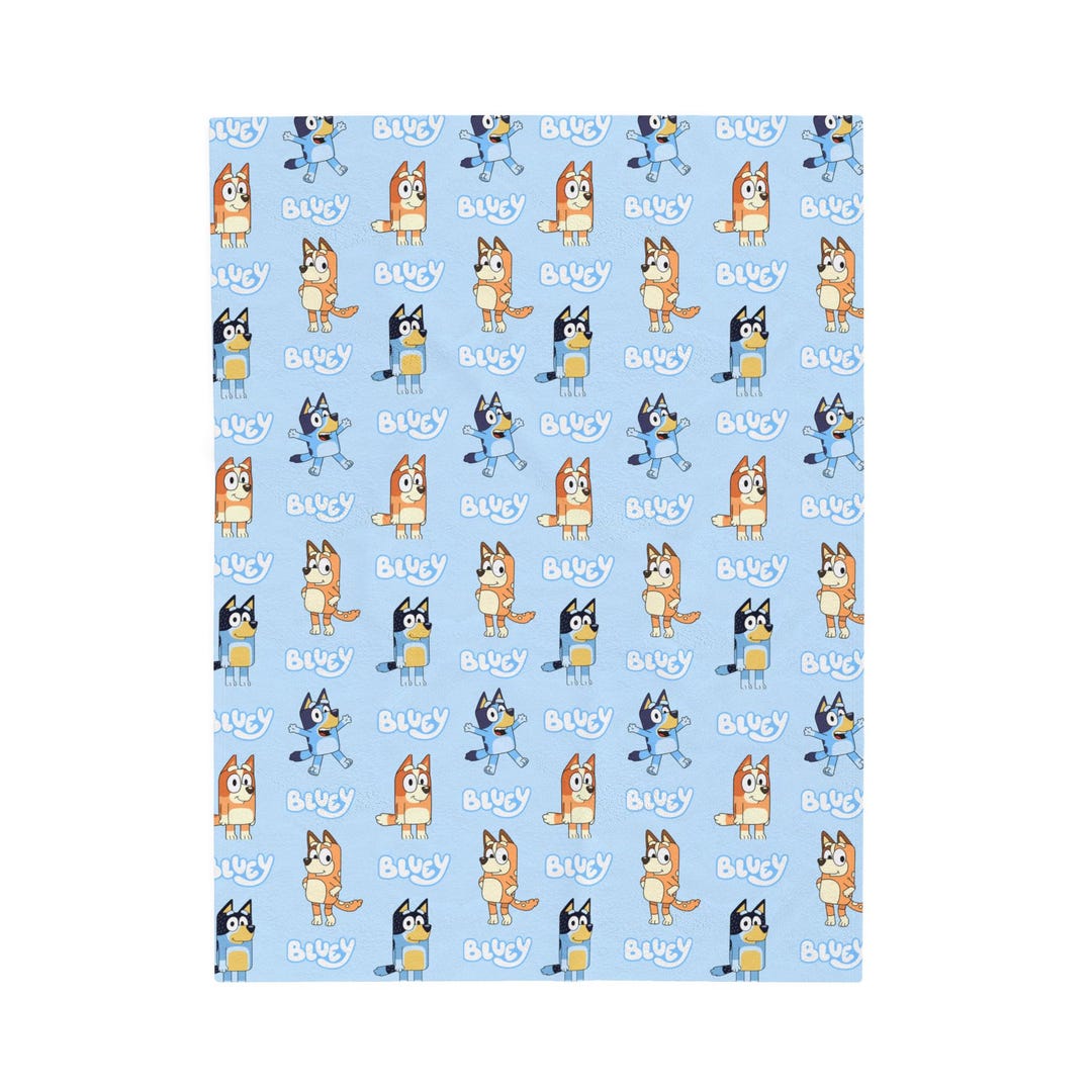 Bluey Velveteen Plush Blanket - Cozy Throw for Kids, Cartoon Decor ...
