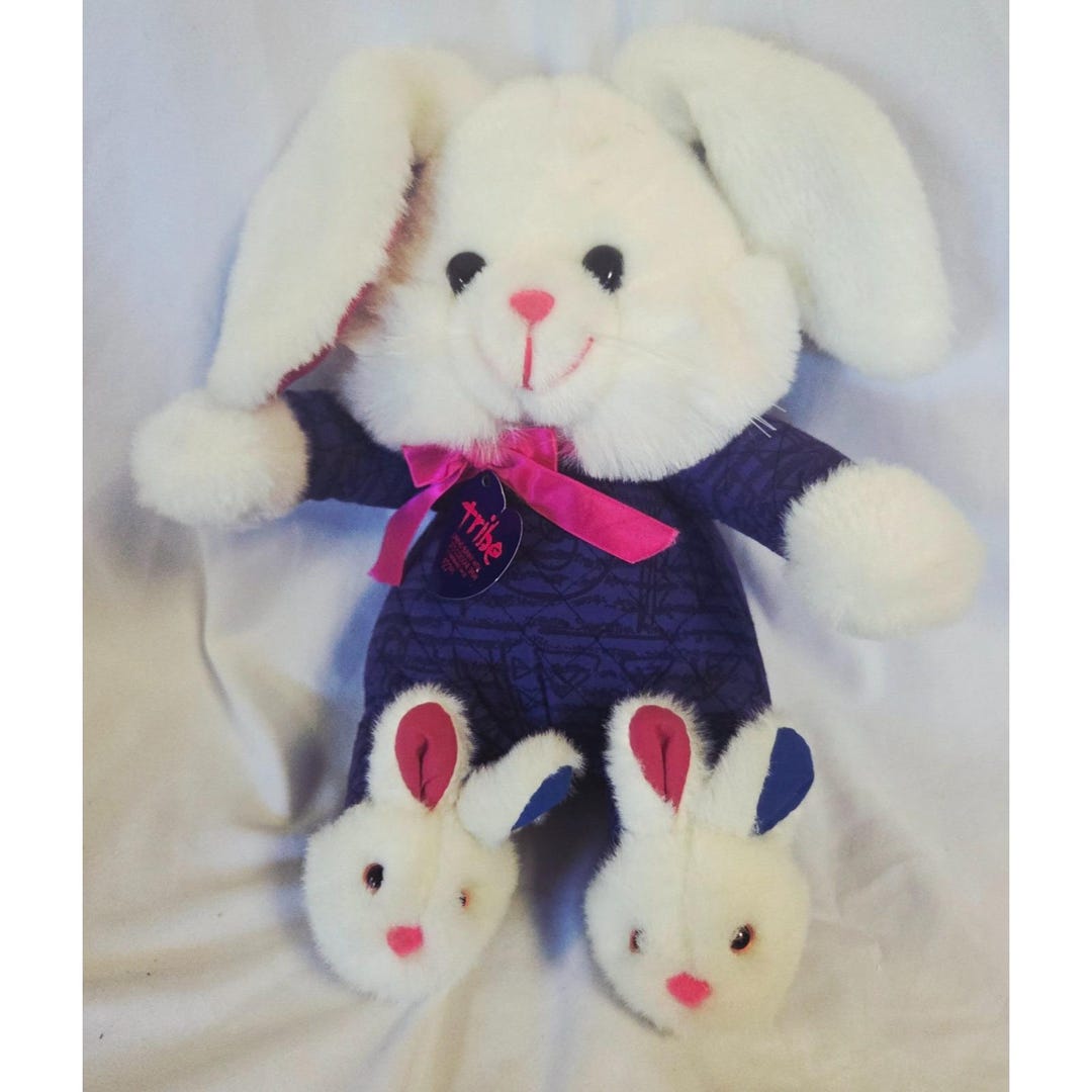 1991 Smile Tribe Spring Bunny Plush W/ Cologne Tag Coty Pfizer Vintage ...