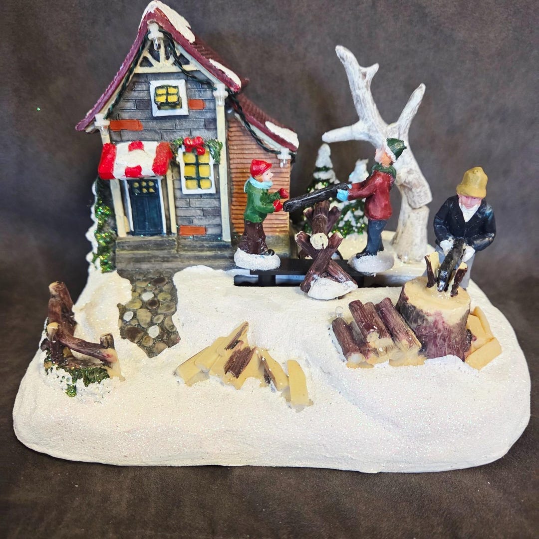 Crosslight Holiday Village Animated Lumber Jack - Music & Lights Do Not ...