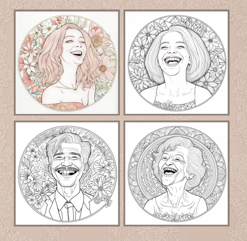 Mandalas of Joy: Smiling Faces Coloring Book for Adults - Celebrate ...