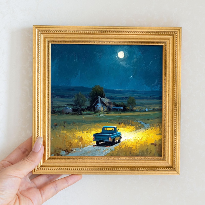 Road at Night Painting - Etsy