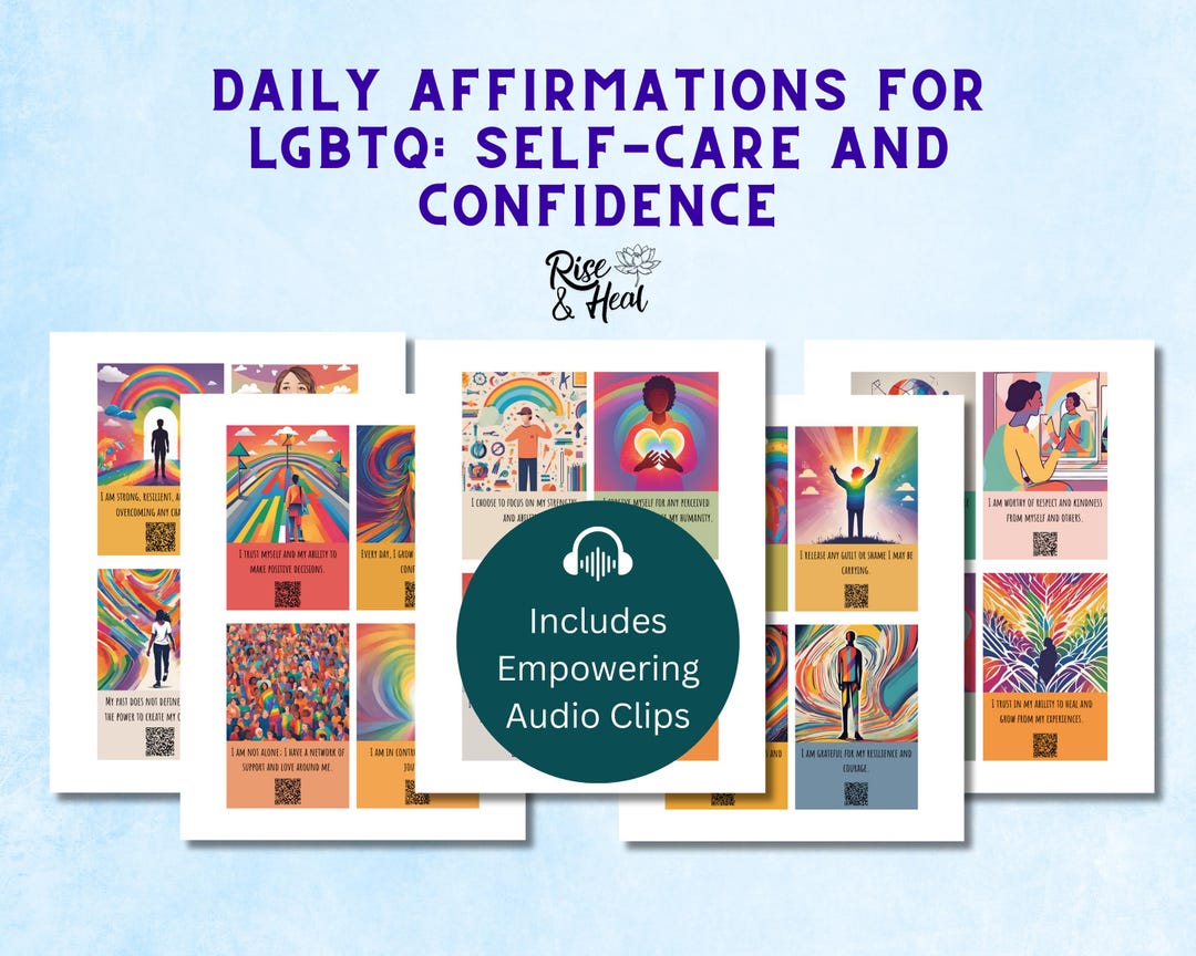 LGBTQ Affirmation Cards Printable Set With Audio for Positivity & Pride ...