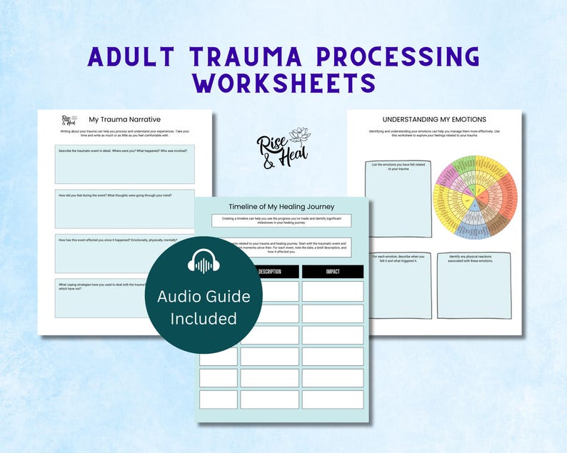 Trauma Processing Worksheets for Adults - Printable With Guided Audio ...