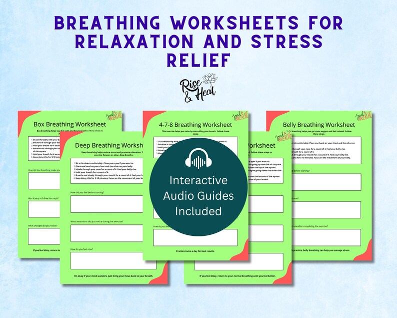 Breathing Exercises for Teens - Printable Worksheets With Audio for ...