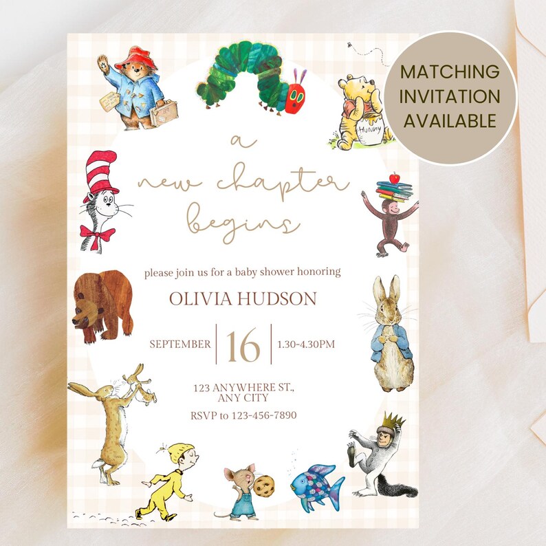 A New Chapter Begins Water Bottle Labels | Storybook Baby Shower Drink ...