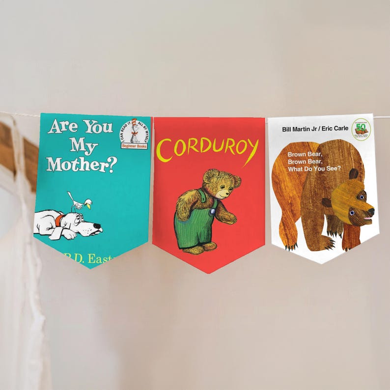 Storybook Birthday Banner | Storybook Baby Shower Banner | 25 Book ...