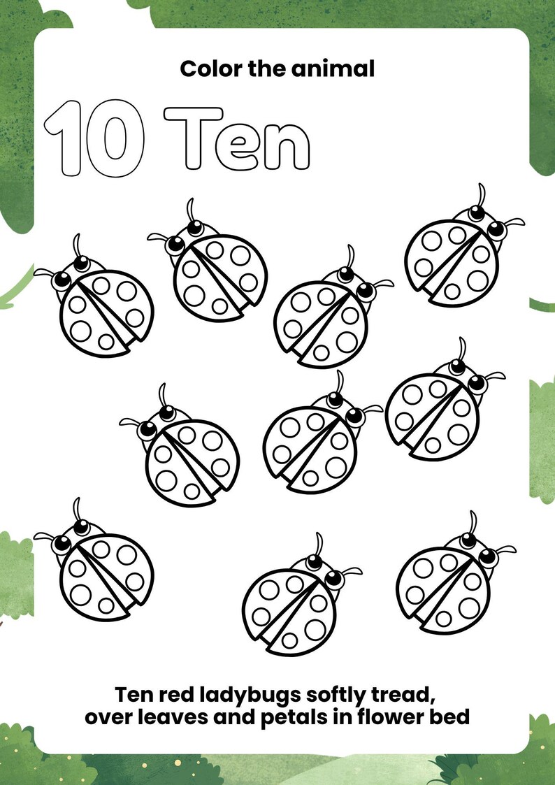 Jungle Animal Counting Coloring Pages | Fun Animal Worksheet for Kids ...