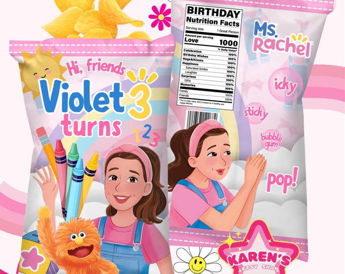 Ms Rachel Party Favors \ Ms Rachel Digital / Ms Rachel Chip Bags /ms ...