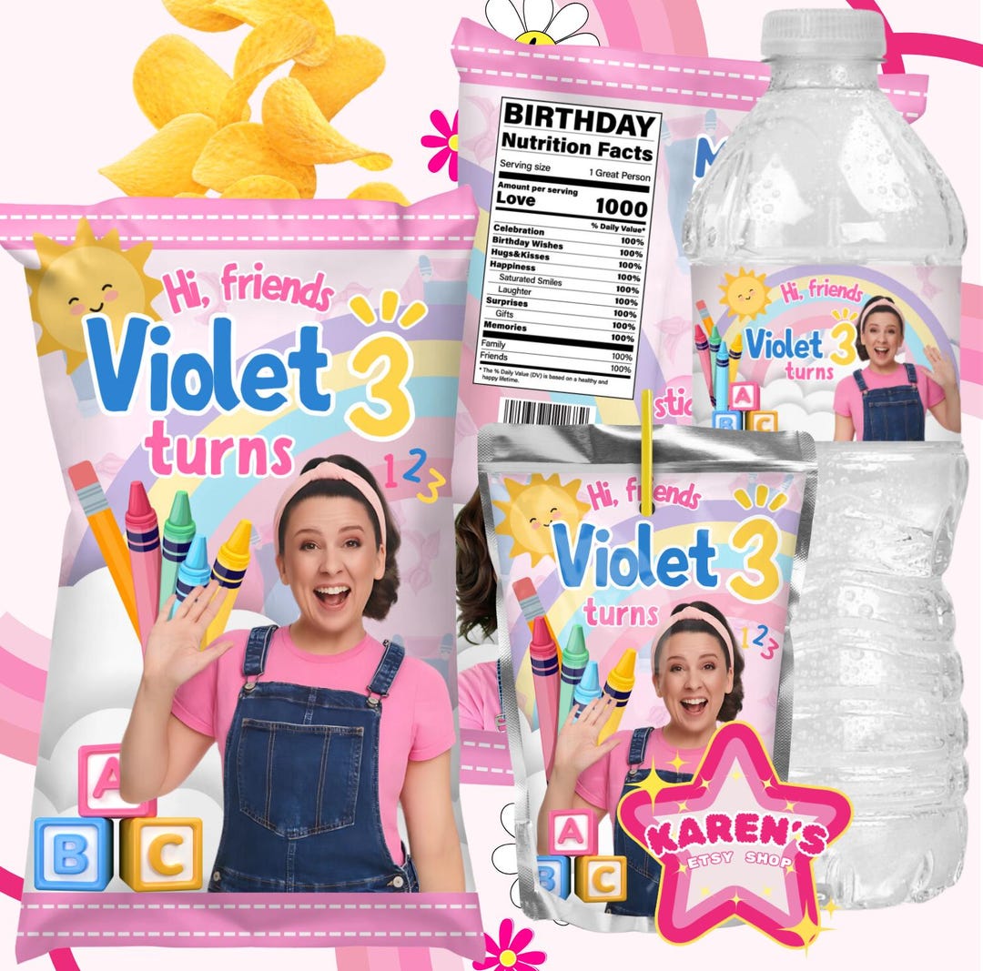 Ms Rachel Party Favors / Ms Rachel Chip Bags / Ms Rachel Digital Party ...