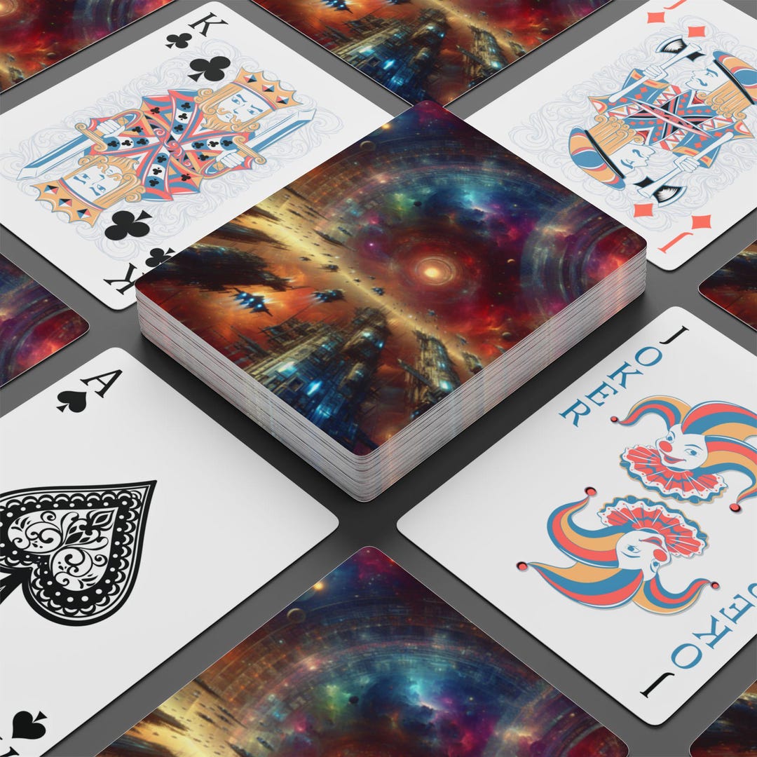 Poker Playing Cards, Space Ship Galaxy Card Deck, Sci-fi Poker Cards ...