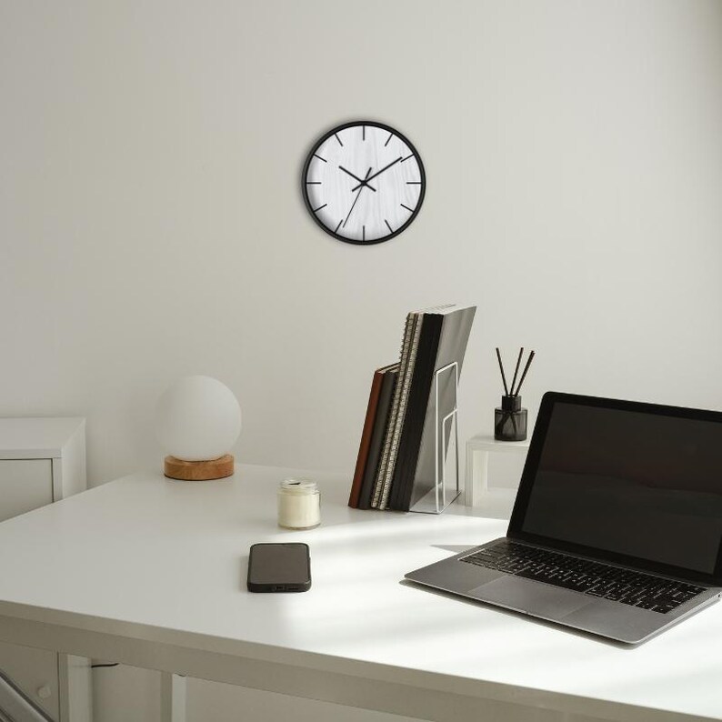 Minimalist Wall Clock Modern Wood Clock for Home Office Decor Silent ...