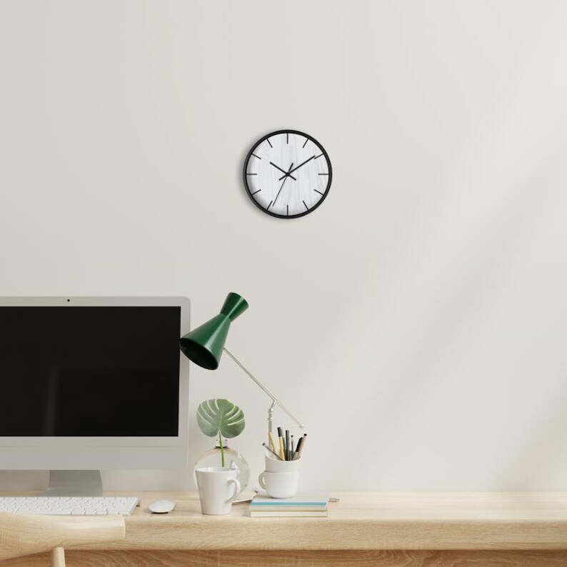 Minimalist Wall Clock Modern Wood Clock for Home Office Decor Silent ...