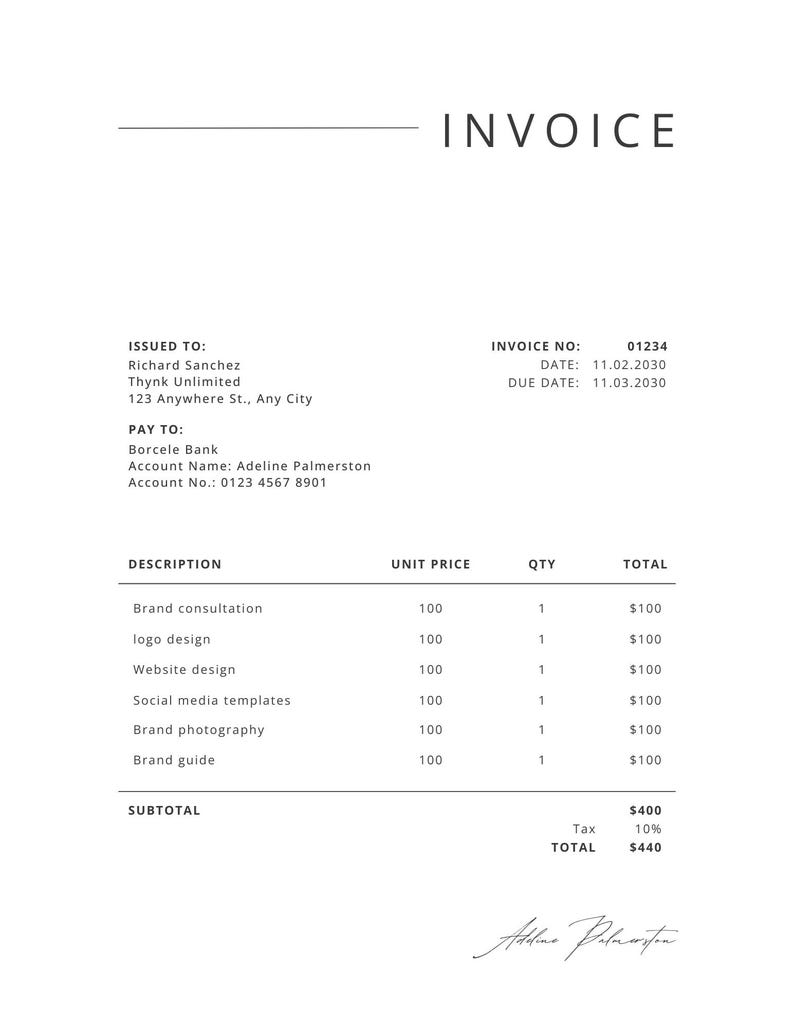 Professional and Customizable Invoice Template for Business Success - Etsy