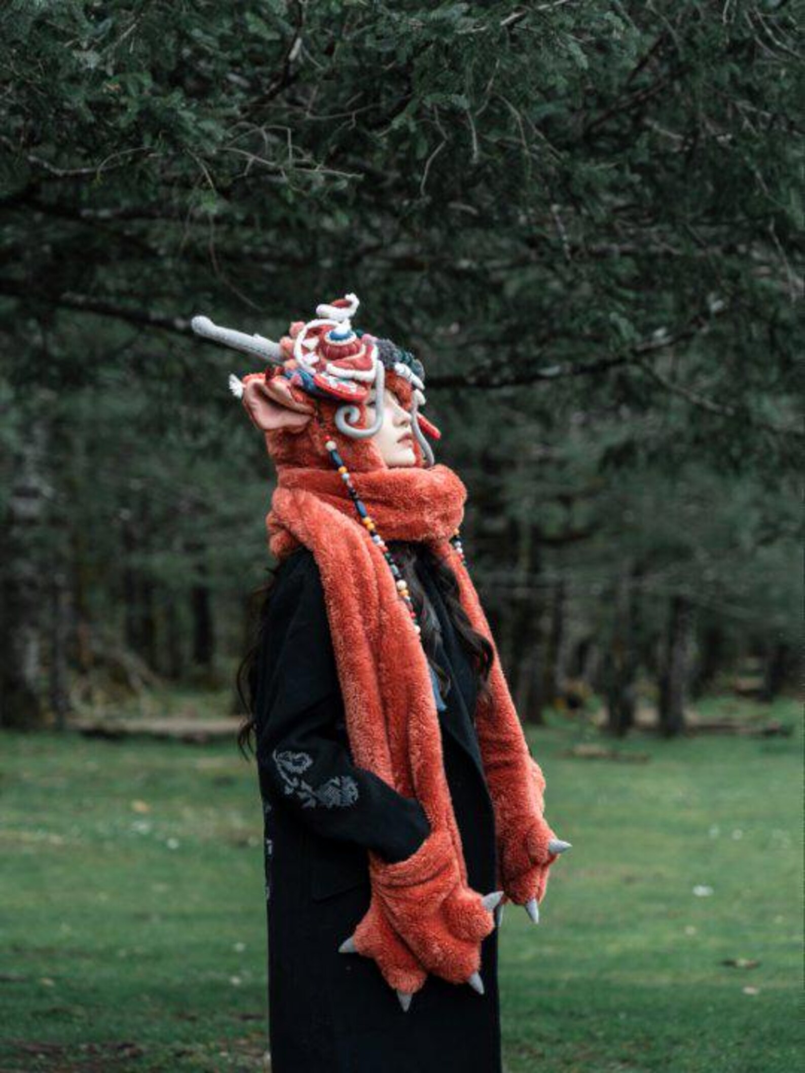 Red Dragon Hat With Scarf - Etsy