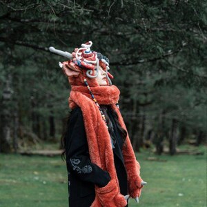 Red Dragon Hat With Scarf - Etsy