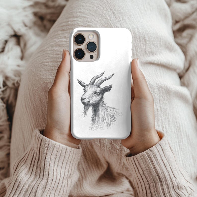 Goat Line Art Tough Phone Case, Protective Phone, Animal Lover Gift ...