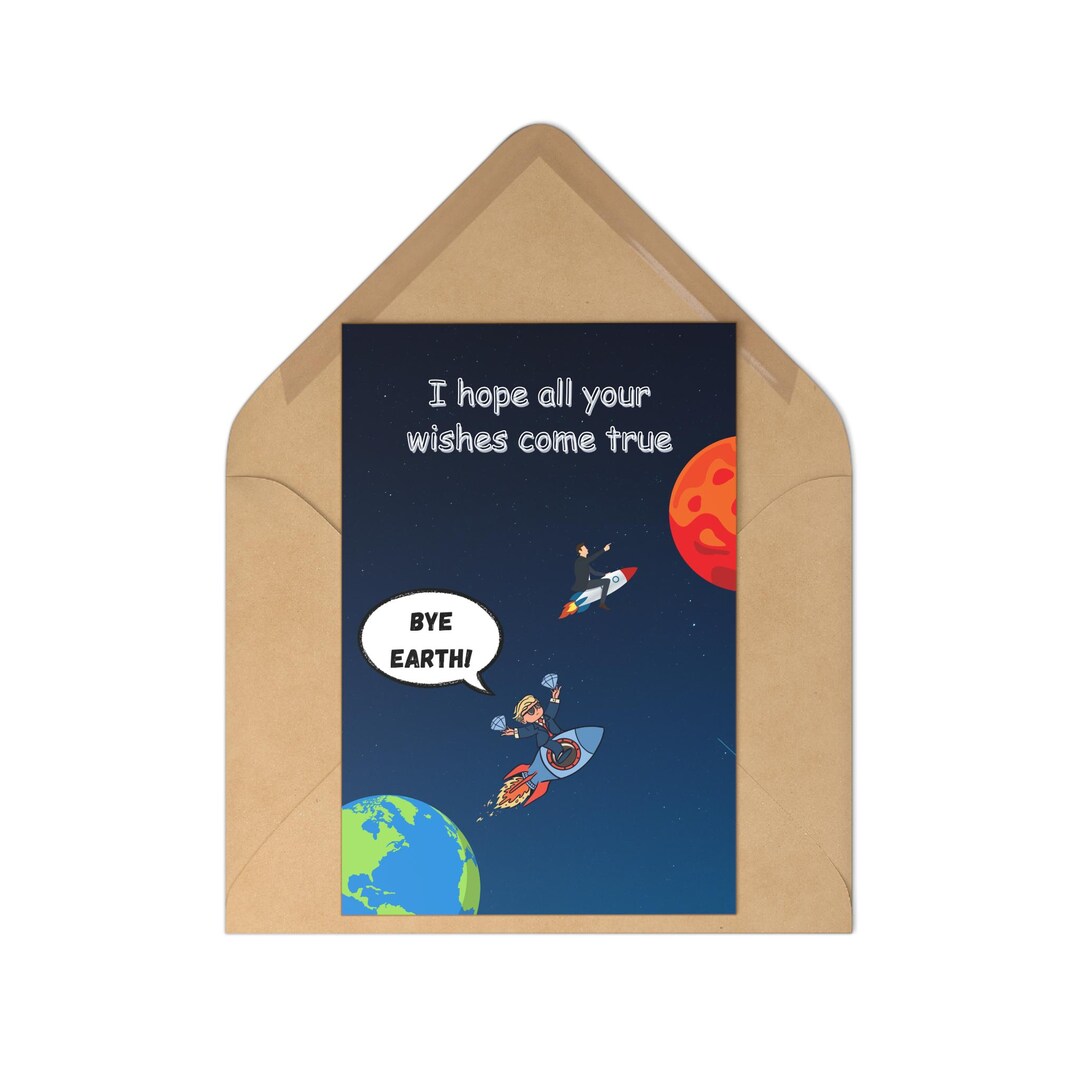 Funny Birthday Card / Ufo Card, Leaders Leaving Earth / PDF CARD - Etsy