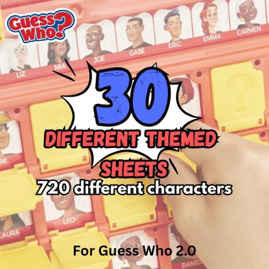 Guess Who 2.0 Characters Board - Etsy