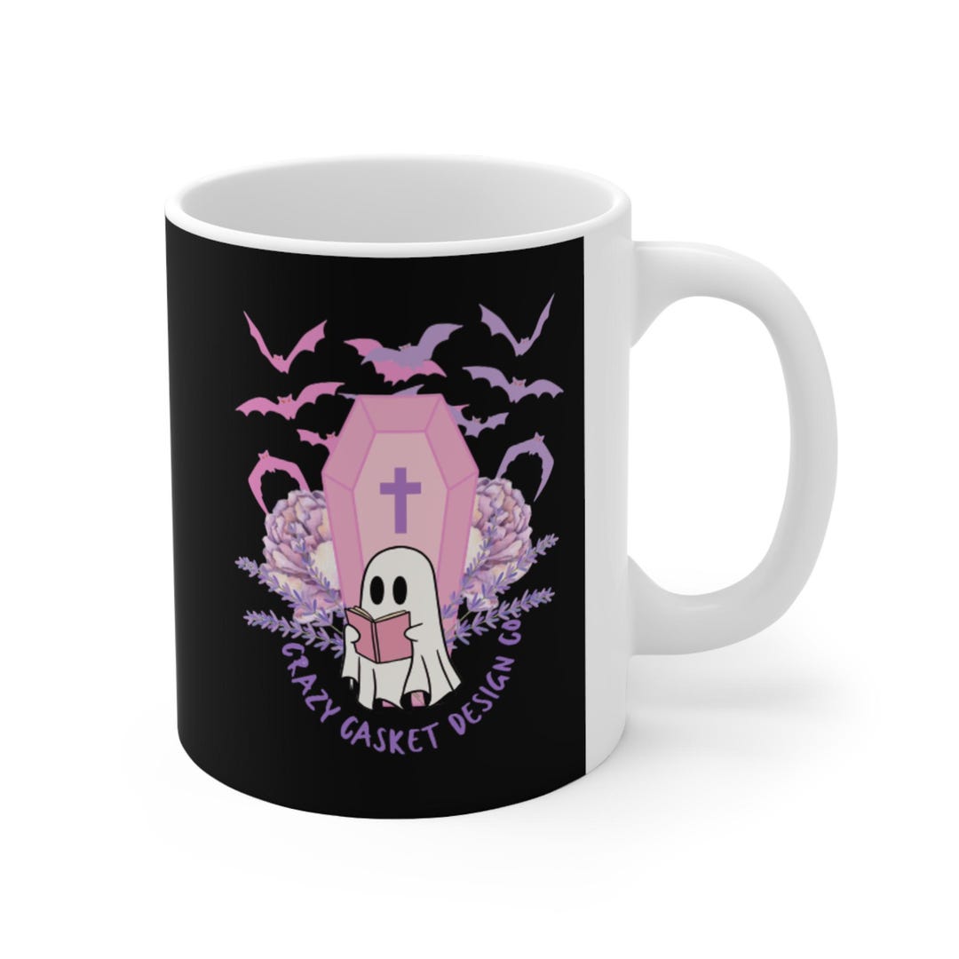 Ghostly Pastel Goth Ceramic Coffee Cups - Spooky Cute Alt Kawaii ...