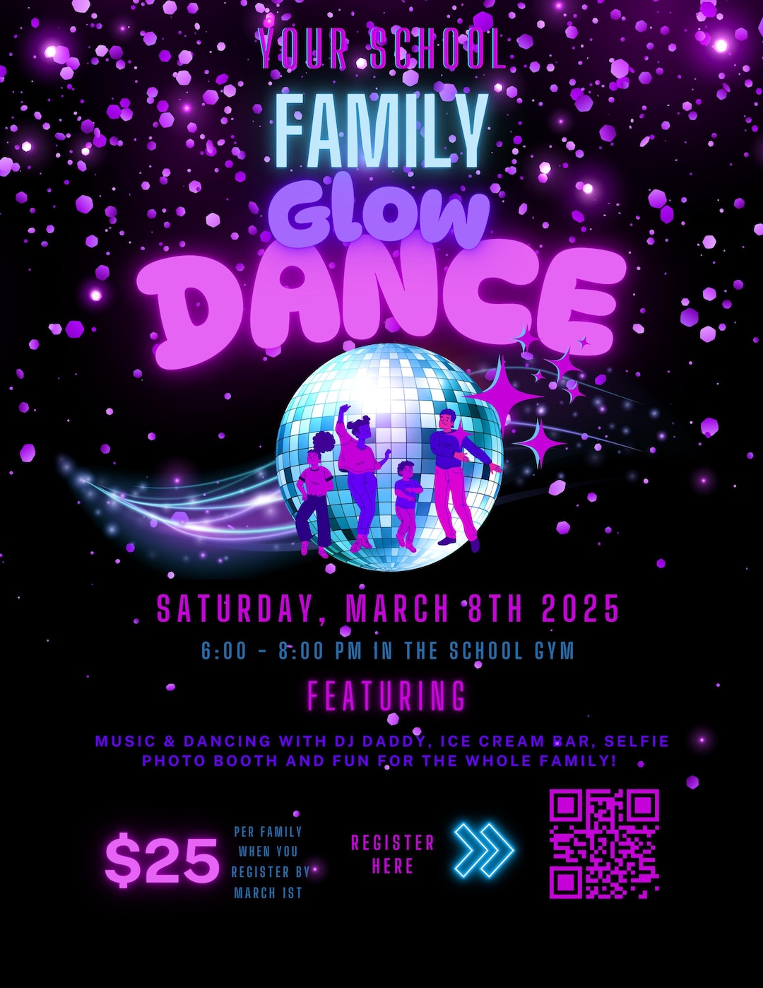 EDITABLE Family School Dance Flyer | Digital Download | Editable Canva ...