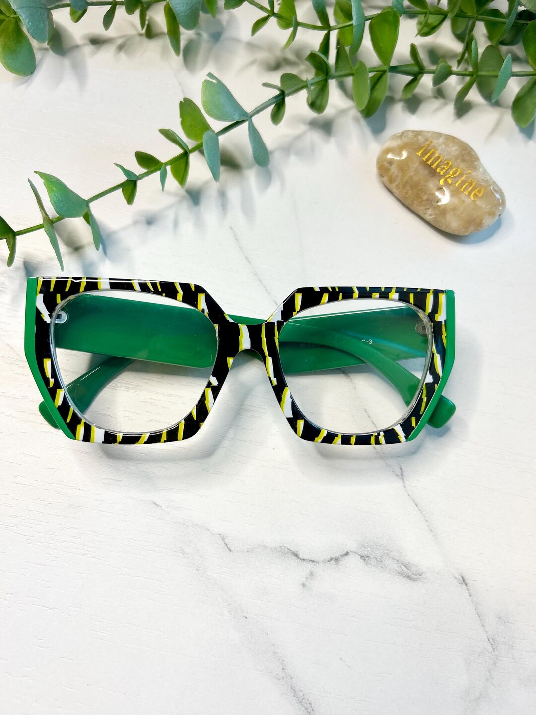 Jamaican Me Crazy Frames-unique Green Black Yellow White Tiger Stripes ...