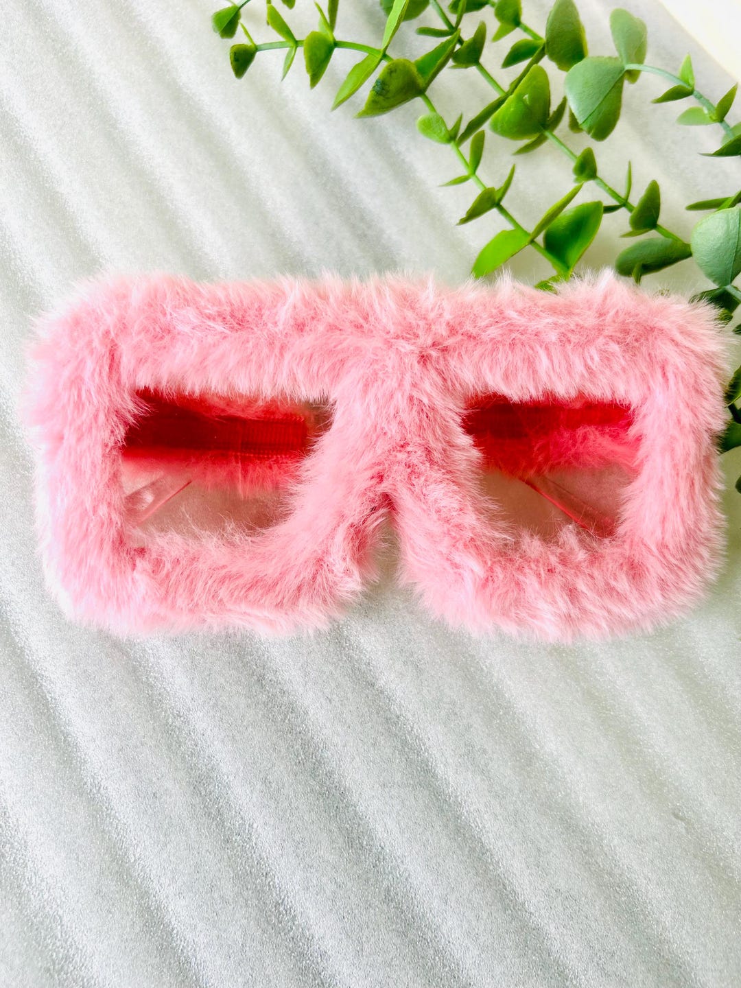 Flamingo Chic Frames-fuzzy Furry Pink Oversized Fashion Vintage Square ...