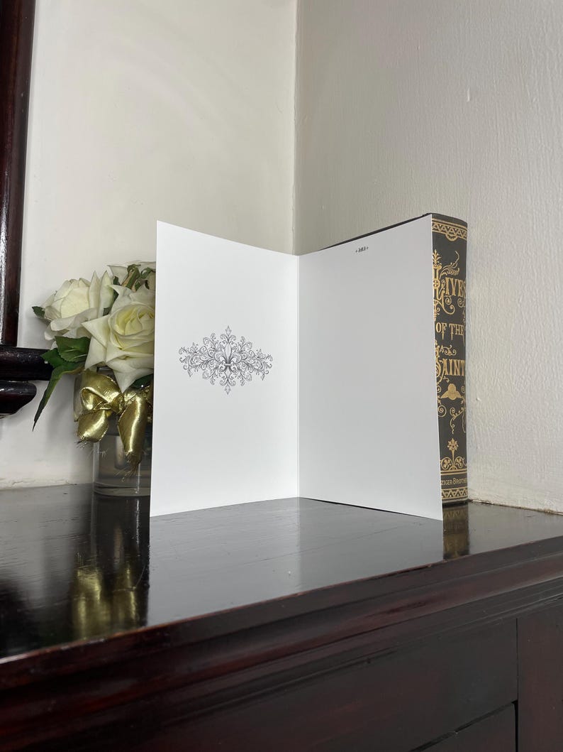 Traditional Catholic Greeting Card Madonna & Flowers With Gold Foil ...