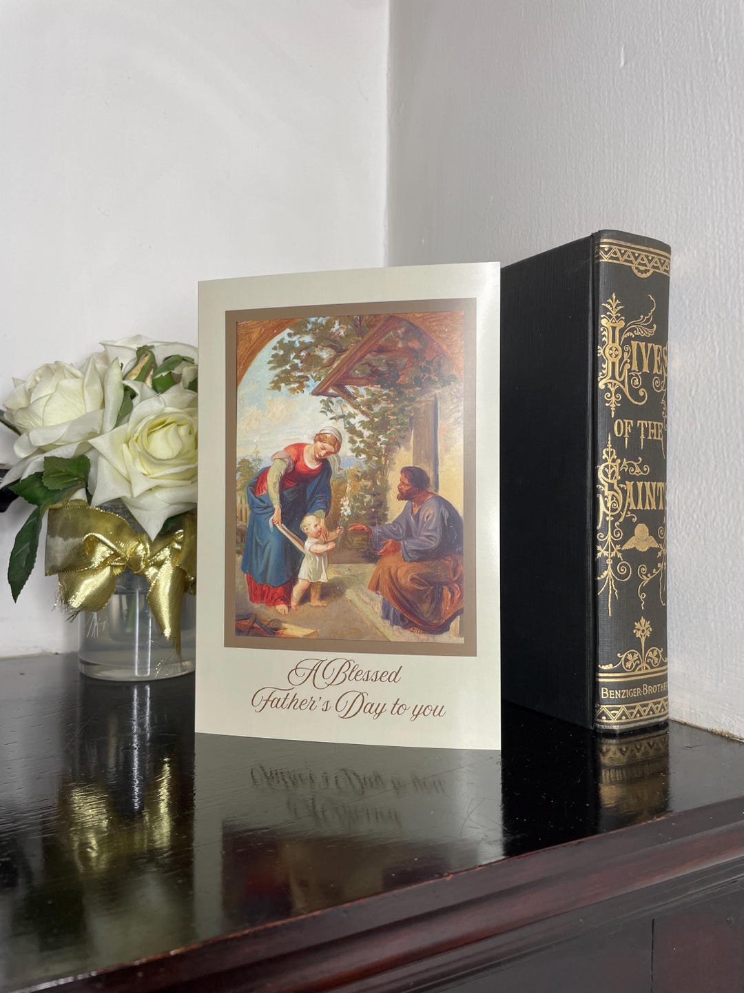 Traditional Catholic Father's Day Cards and Gold Foil Envelopes St ...
