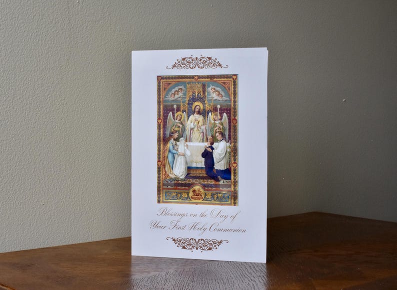 Catholic First Holy Communion Cards With Gold Foil Envelopes ...