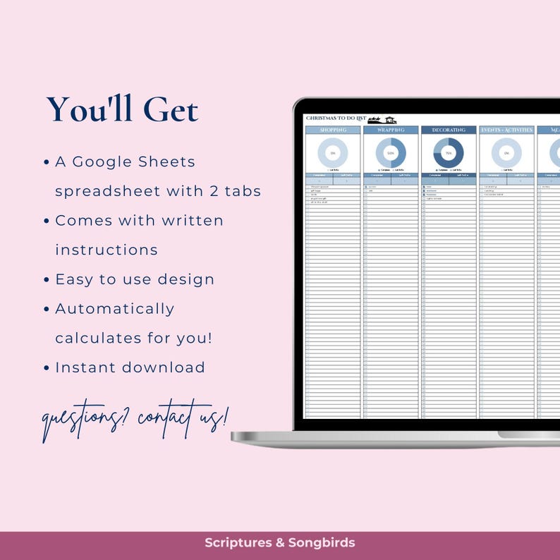 Christmas To-do List | Google Sheets Holiday Checklist | Faith-based ...