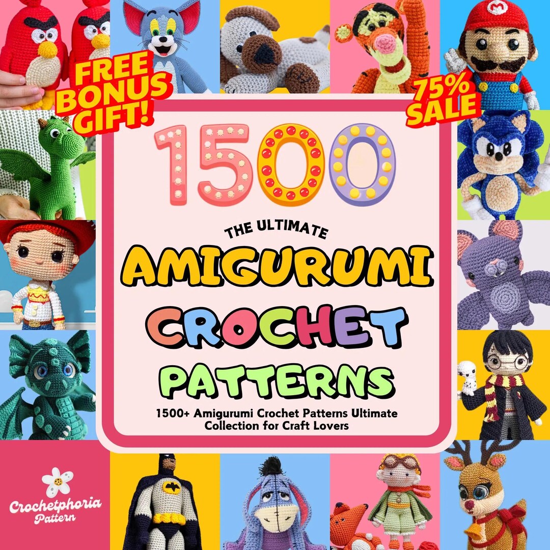 1500 Amigurumi Crochet Patterns Bundle, Amigurumi Crochet Patterns ...