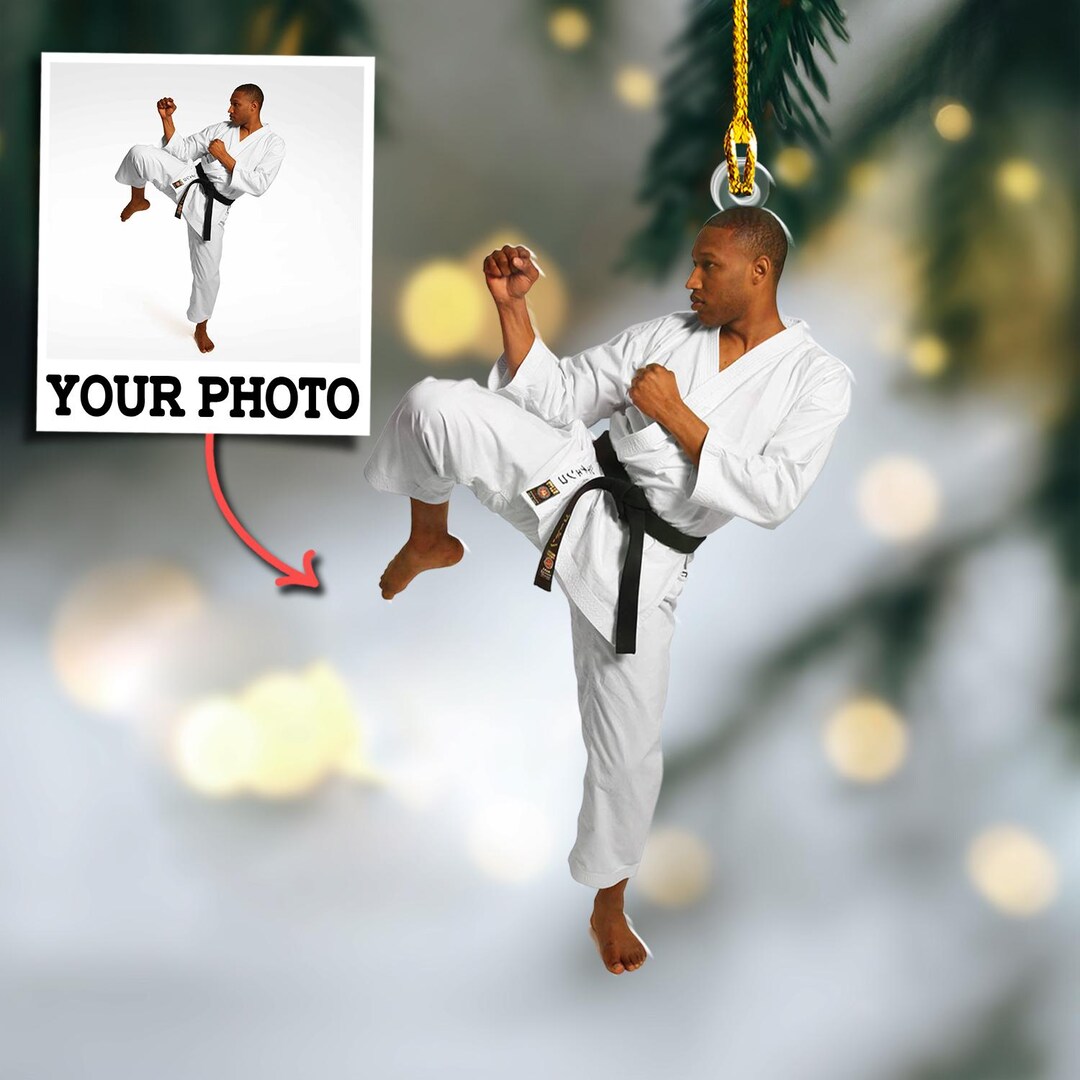 Personalized Photo Karate Ornament, Black Belt Gift, Martial Arts - Etsy