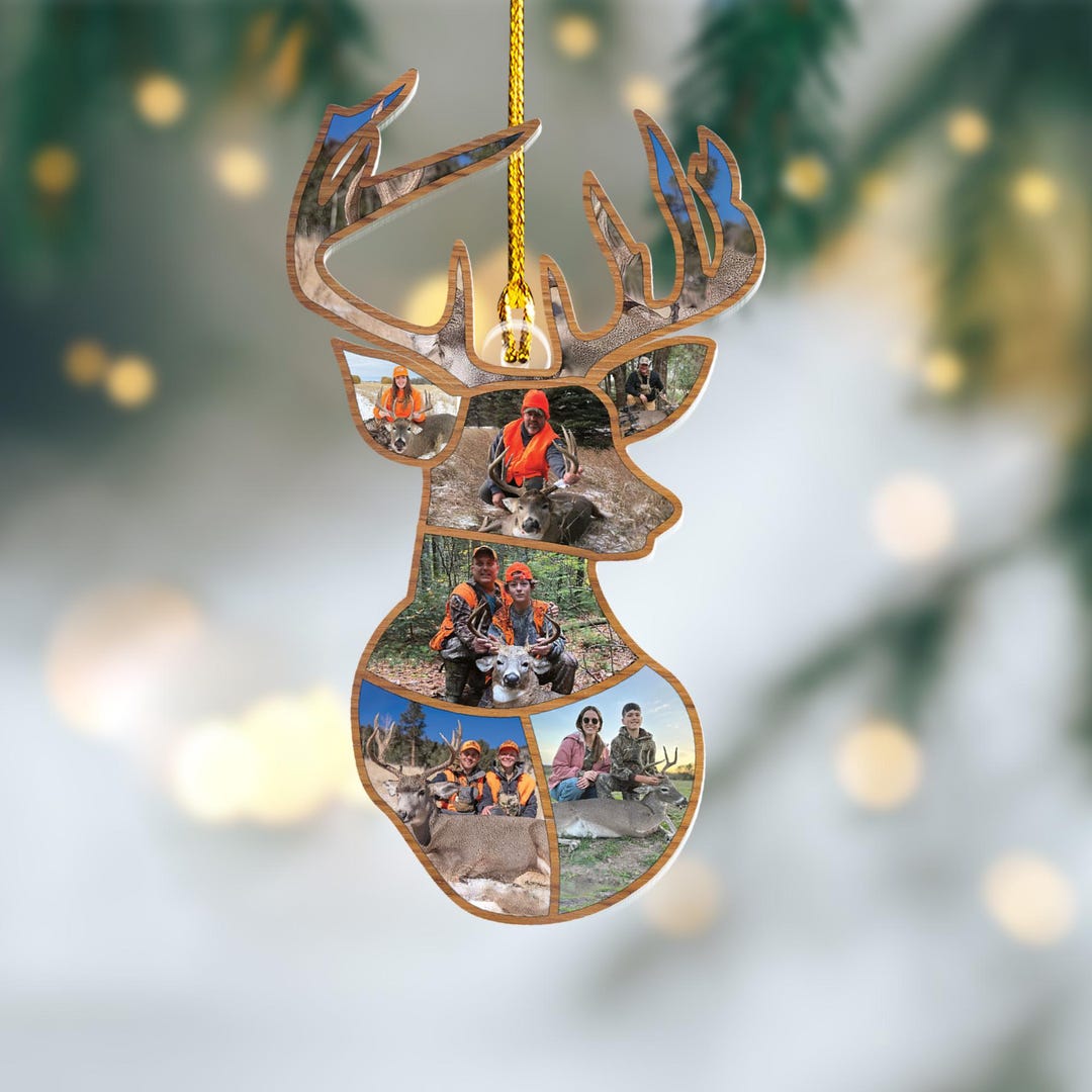 Custom Photo Hunting Ornament, Personlized Photos Collage Hunting ...