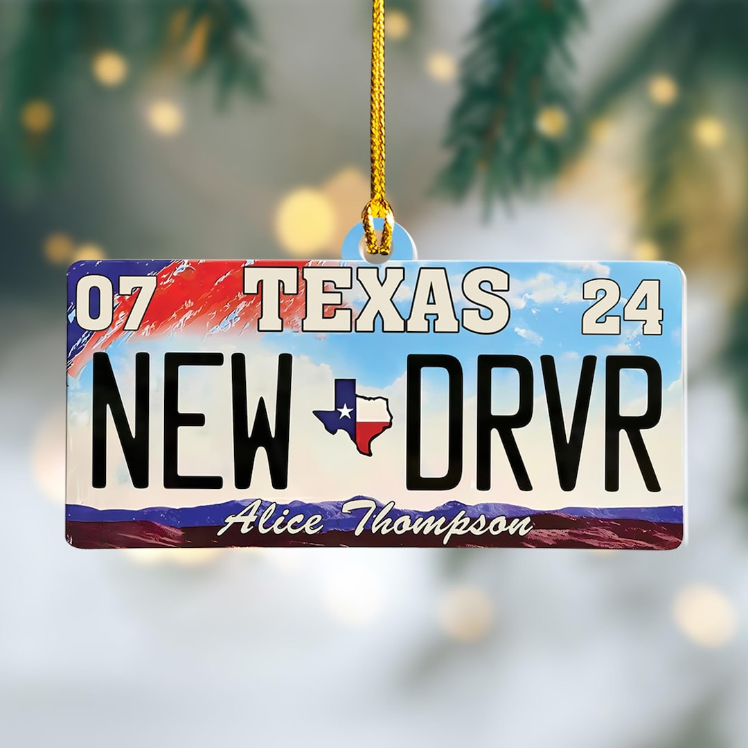 Personalized New Driver License Plate Ornament, Custom Acrylic ...