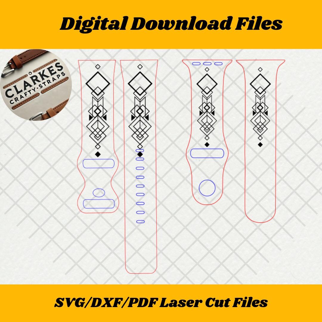 Geometric Design Laser Engraved Watch Strap Digital Download SVG - Etsy