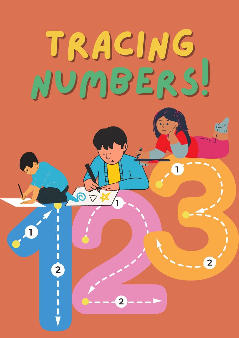 Number Tracing Worksheets for Kids - Etsy
