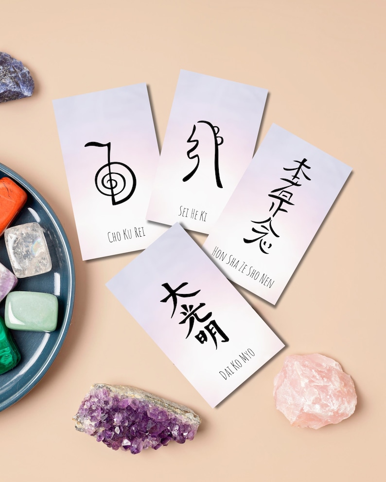 Reiki Symbol Flashcards: Energy Healing Tool (digital Download, 7x12cm ...